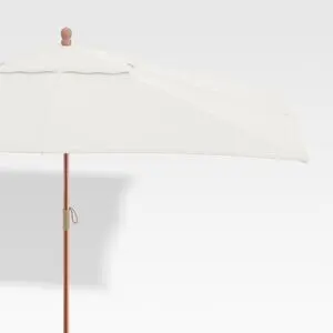 Crate & Barrel Rectangular Sunbrella ® Sand Patio Umbrella With Eucalyptus Frame
