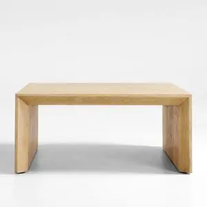 Crate & Barrel Baja Oak Wood Square Coffee Table Natural