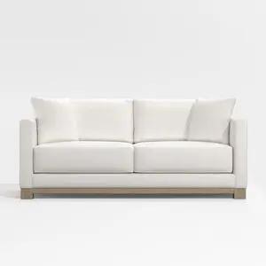 Crate & Barrel Gather Wood Base Apartment Sofa - Off White