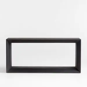 Crate & Barrel Vernon Rectangular Ebonized Pine Wood Storage Console Table - Black