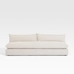 Crate & Barrel Seascape 84" Upholstered Outdoor Sofa With Throw Pillows - White