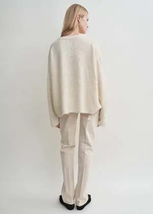 TOTEME Boxy Silk Knit Sweater - Creme