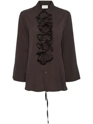 P.a.r.o.s.h Ruffled-detail Long-sleeved Blouse