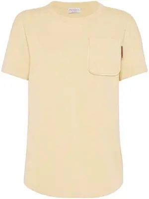 Brunello Cucinelli Crew-neck Cotton T-shirt - Yellow