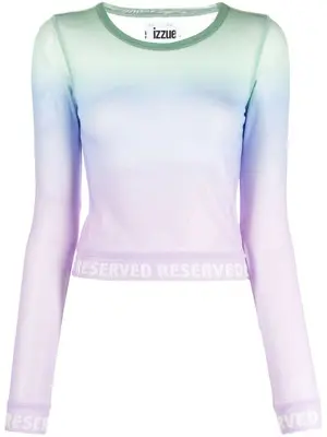 Izzue Gradient-effect Mesh Top