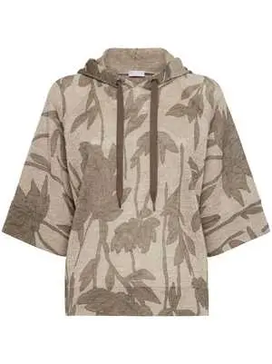 Brunello Cucinelli Floral-jacquard Hooded Top