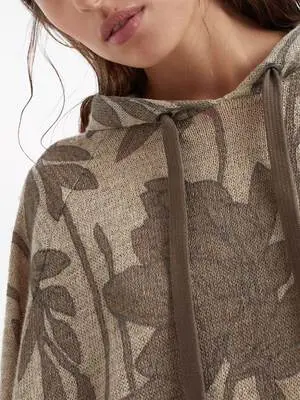 Brunello Cucinelli Floral-jacquard Hooded Top