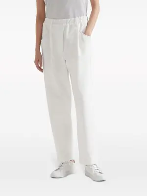 Brunello Cucinelli Tapered Cropped Trousers - White