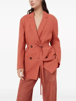 Brunello Cucinelli Double-breasted Cotton Belted Blazer