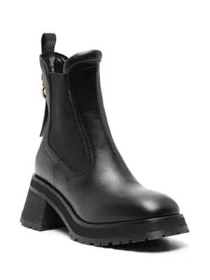 Moncler Gigi 70mm Leather Chelsea Boots - Black