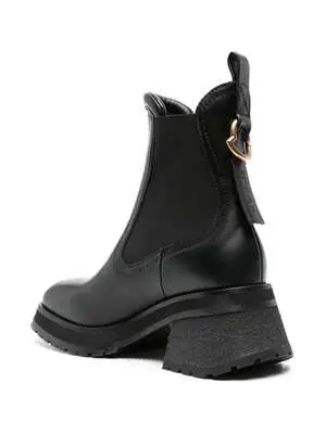 Moncler Gigi 70mm Leather Chelsea Boots - Black