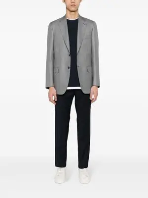 Brioni Logo-embroidered Cotton T-shirt - Blue