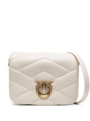 Pinko Love Click Quilted Shoulder Bag - White