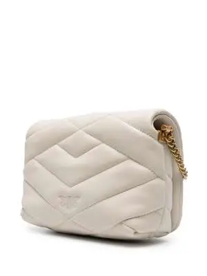 Pinko Love Click Quilted Shoulder Bag - White