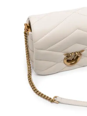 Pinko Love Click Quilted Shoulder Bag - White