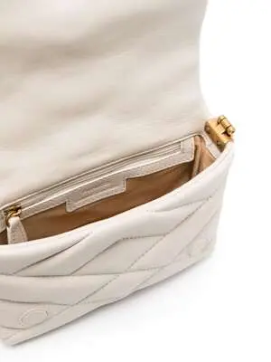 Pinko Love Click Quilted Shoulder Bag - White