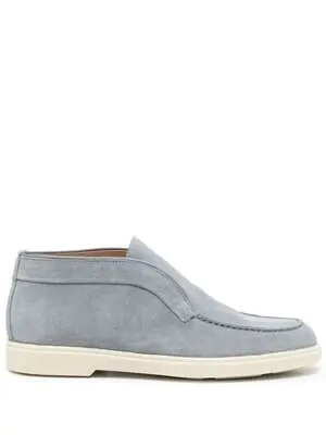 Santoni Suede Slip-on Boots - Blue