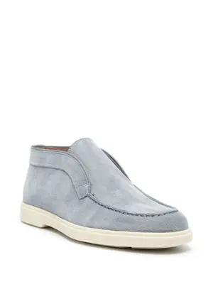 Santoni Suede Slip-on Boots - Blue