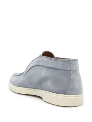 Santoni Suede Slip-on Boots - Blue