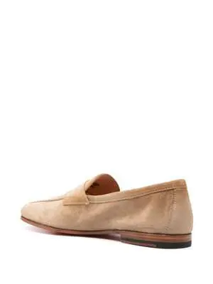 Santoni Suede Penny Loafers - Brown