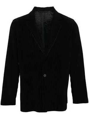 Issey Miyake Plissé-effect Single-breasted Blazer - Black
