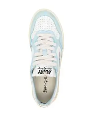 AUTRY Distressed Panelled Leather Sneakers - White
