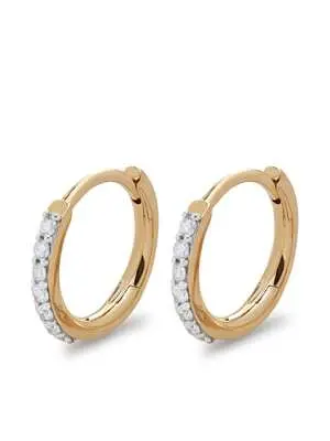 Monica Vinader 14kt Yellow Diamond Huggie Earrings - Gold