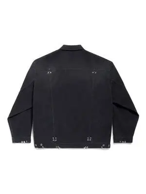 Balenciaga Pierced Denim Jacket - Black | Editorialist