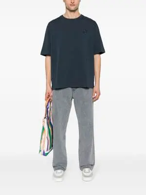 Maison Kitsuné Fox-motif Cotton T-shirt - Blue