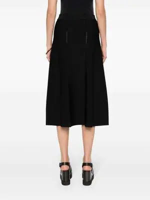 Zimmermann Ribbed-knit A-line Midi Skirt