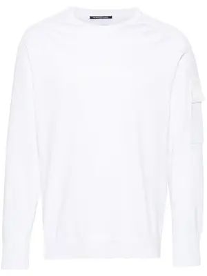 C.P. COMPANY Logo-patch Cotton-blend Jumper - White
