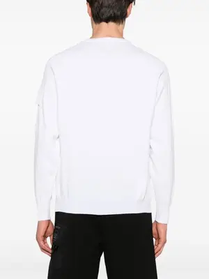 C.P. COMPANY Logo-patch Cotton-blend Jumper - White