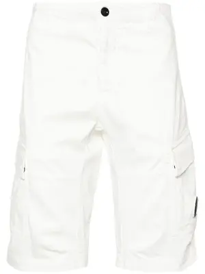 C.P. COMPANY Lens-detail Cargo Shorts - White