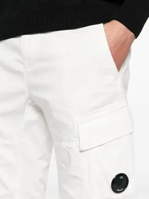 C.P. COMPANY Lens-detail Cargo Shorts - White