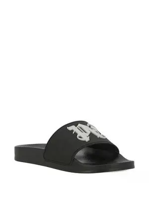 Palm Angels Raised-monogram Slides - Black