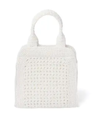 Miu Miu Crochet Raffia Tote Bag