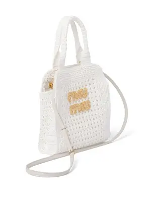 Miu Miu Crochet Raffia Tote Bag