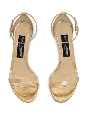 Dolce & Gabbana Keira Leather Sandals - Gold