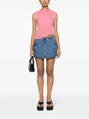 Coperni Appliqué-logo Denim Cargo Skirt - Blue