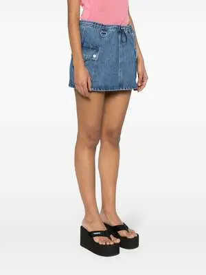 Coperni Appliqué-logo Denim Cargo Skirt - Blue