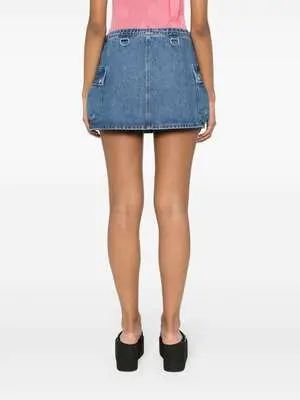 Coperni Appliqué-logo Denim Cargo Skirt - Blue