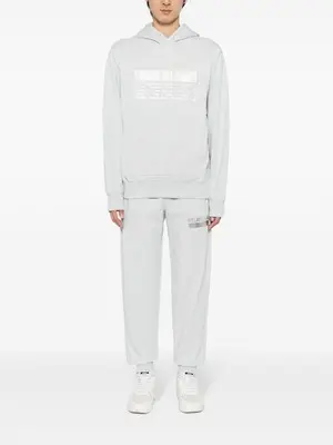 Helmut Lang Logo-print Cotton Hoodie - Blue