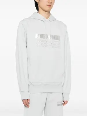 Helmut Lang Logo-print Cotton Hoodie - Blue