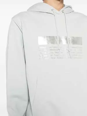 Helmut Lang Logo-print Cotton Hoodie - Blue