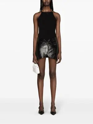 COURREGES Ellipse Vinyl Mini Skirt - Black