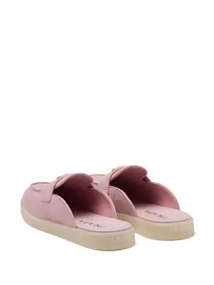 Prada Logo-plaque Suede Mules