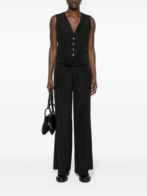 P.a.r.o.s.h Pinstripe Wide-leg Trousers - Black