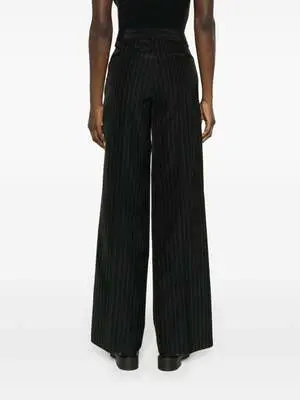 P.a.r.o.s.h Pinstripe Wide-leg Trousers - Black
