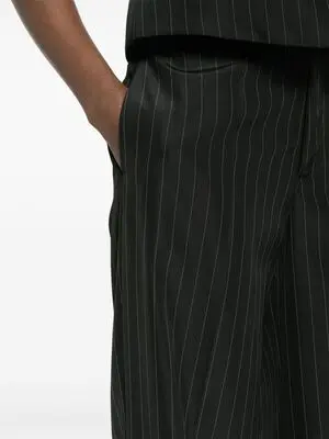 P.a.r.o.s.h Pinstripe Wide-leg Trousers - Black