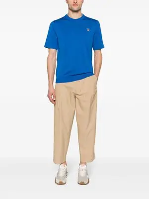 Paul Smith Zebra-patch Organic Cotton T-shirt - Blue